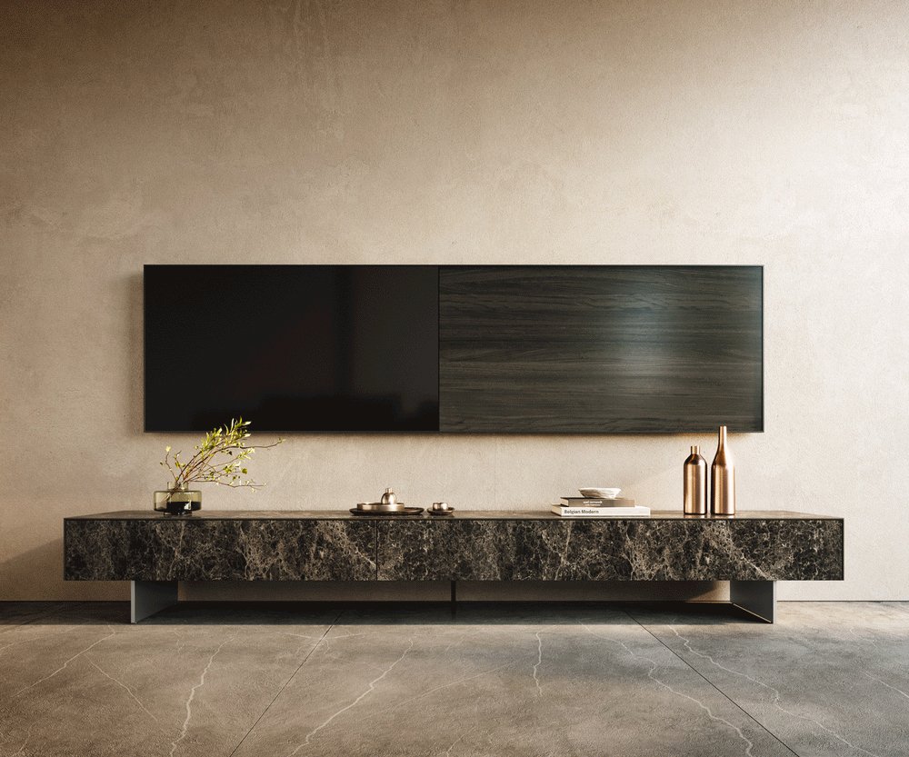 TV Stand Cuor 250cm Ceramic Emperador Extra Lucidato 1 Flap Door 1 Dra