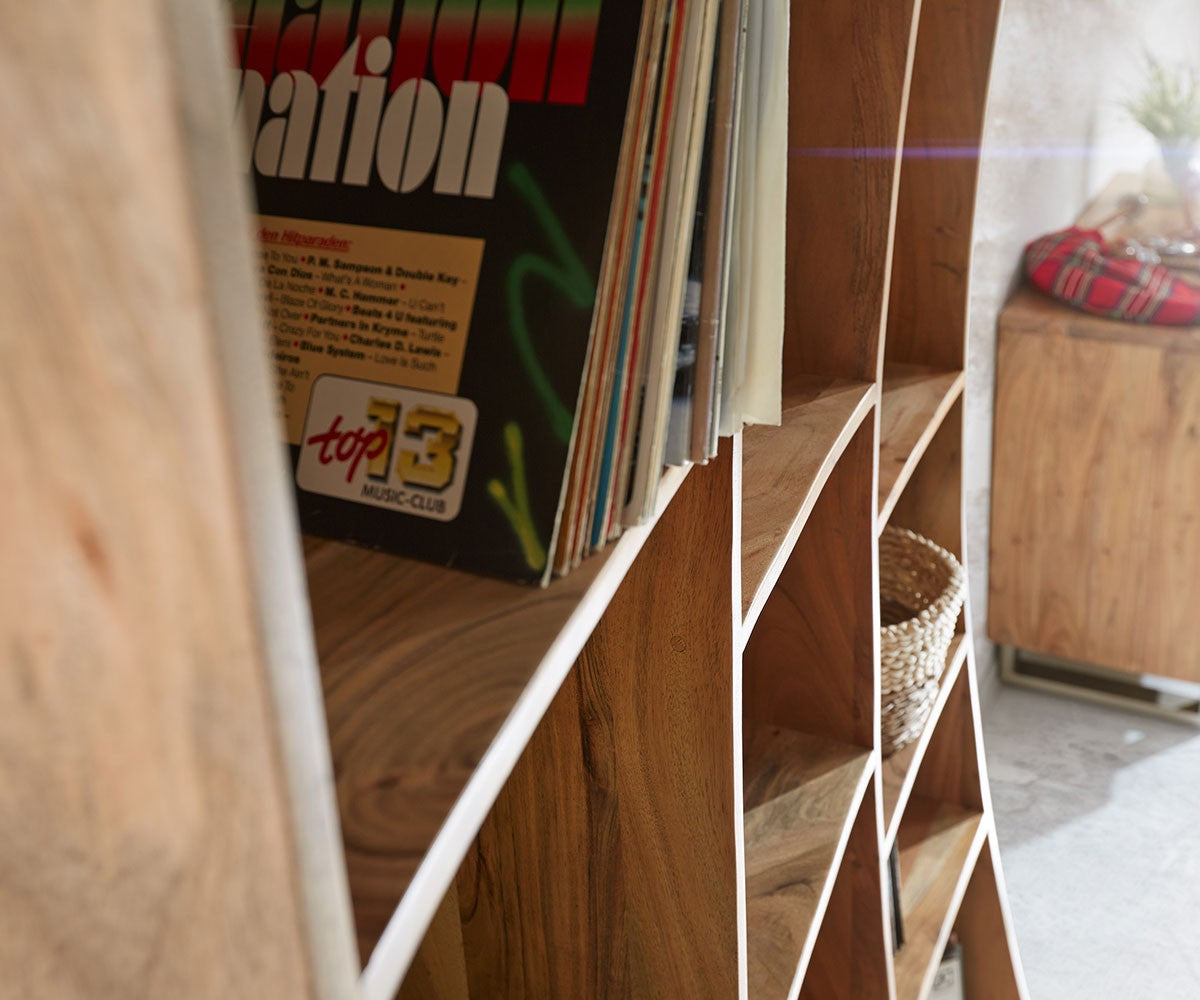 Freestanding Shelf Olympus Live-Edge 120cm Acacia Wood Natural Left