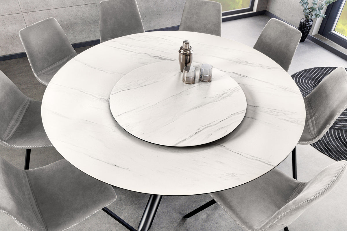Round Dining Table Orbit 150cm Ceramic White