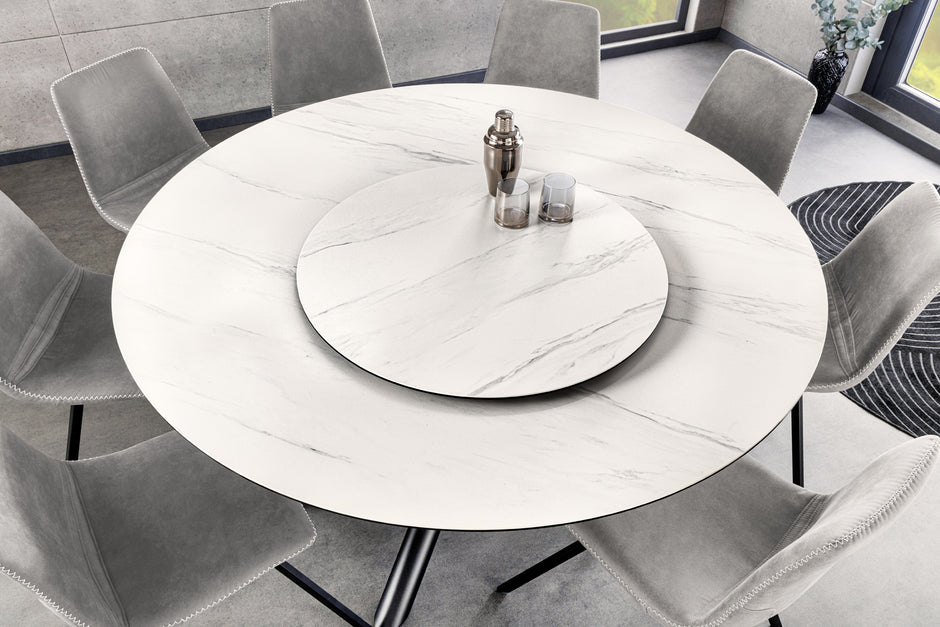 Round Dining Table Orbit 150cm Ceramic White