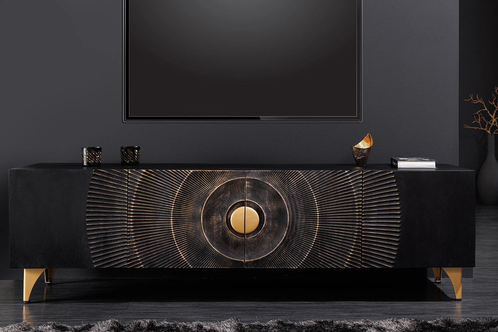 TV Stand Golden Eye 180cm Mango Wood Black