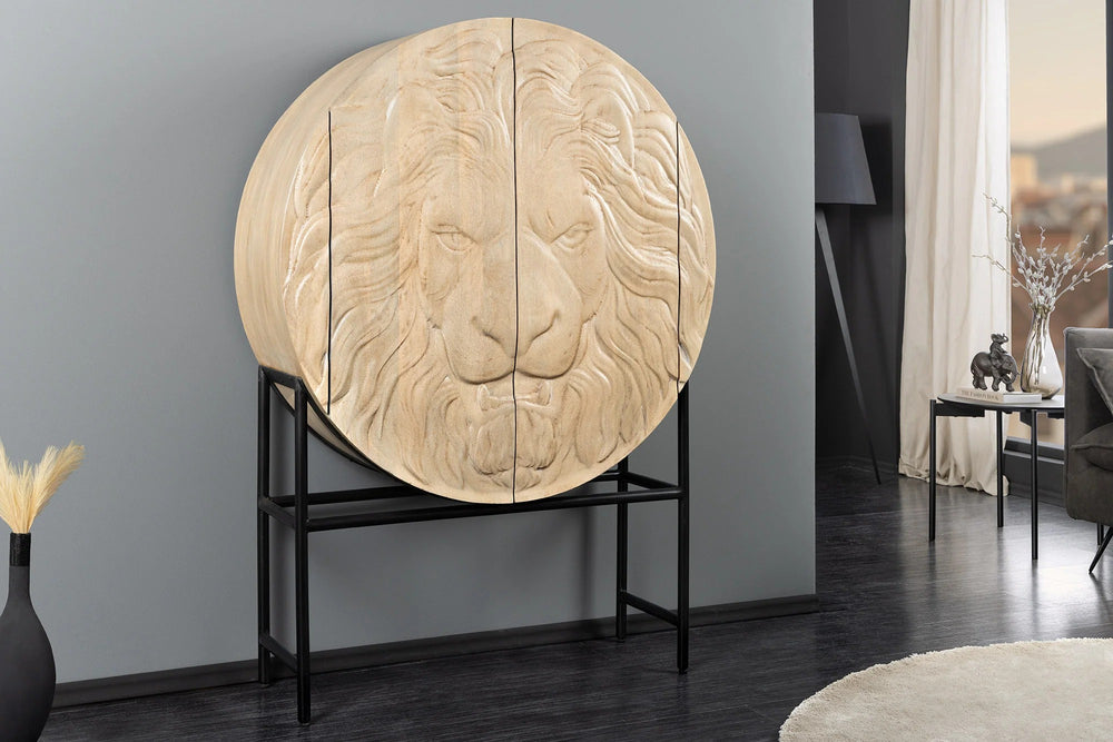 Cabinet Lion 140cm Mango Wood White