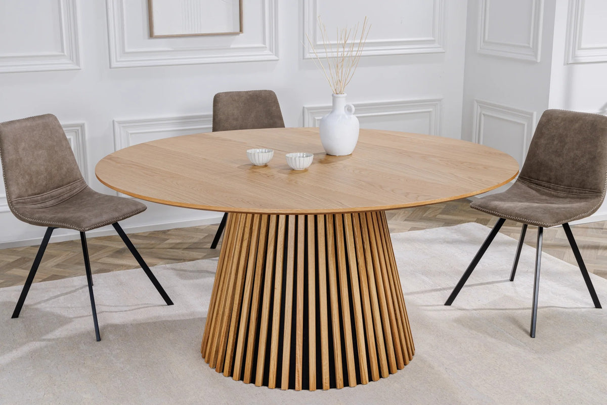 Round Dining Table Yoko 120cm Oak Wood Natural