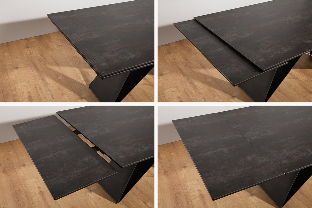 Extendable Dining Table Mercury 180-220-260cm Ceramic Lava Look