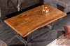 Coffee Table Monolith 110cm Acacia Wood Honey Chrome